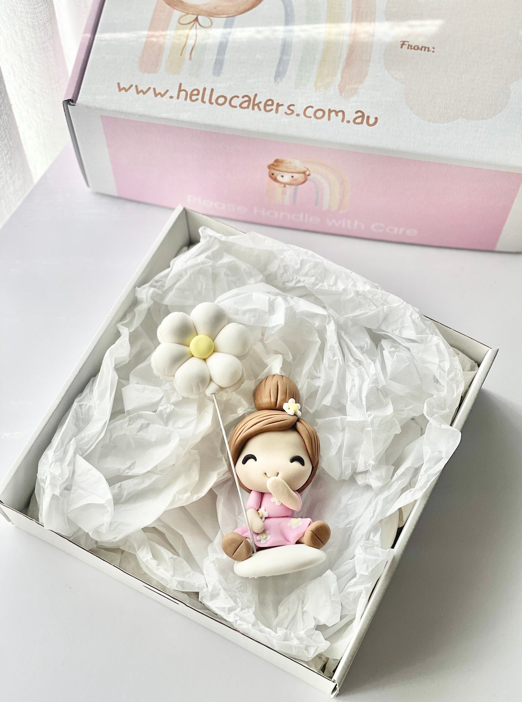 Mini-Me Party box (ready made) Girl with Daisy Balloon | Hello Cakers